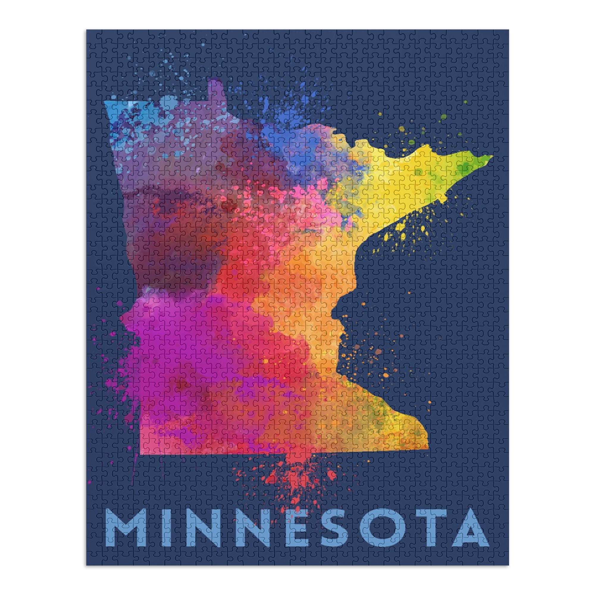 Minnesota, State Abstract Watercolor, Dark Background (1000 Piece ...