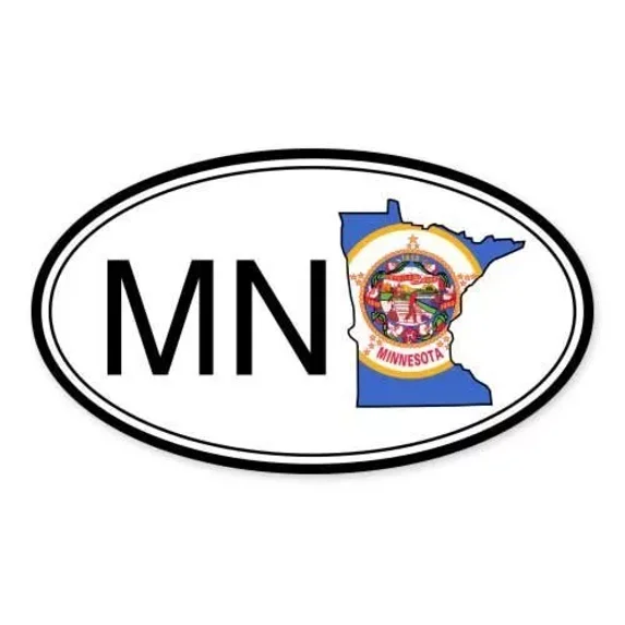 Minnesota State Flag Oval Car Sticker Phone Decal Water Bottle Stickers ...