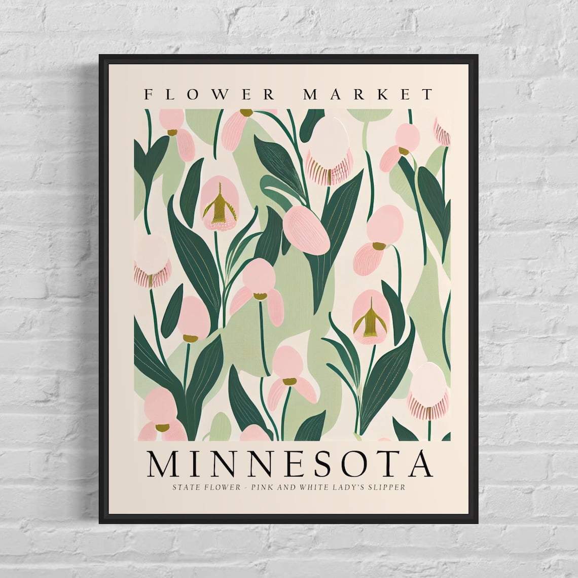 Minnesota State Flower, Minnesota Flower Market Art Print, Pink And ...