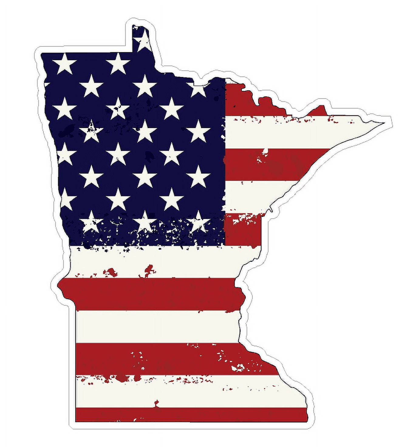 Minnesota State (J24) USA Flag Distressed Vinyl Decal Sticker Car/Truck ...