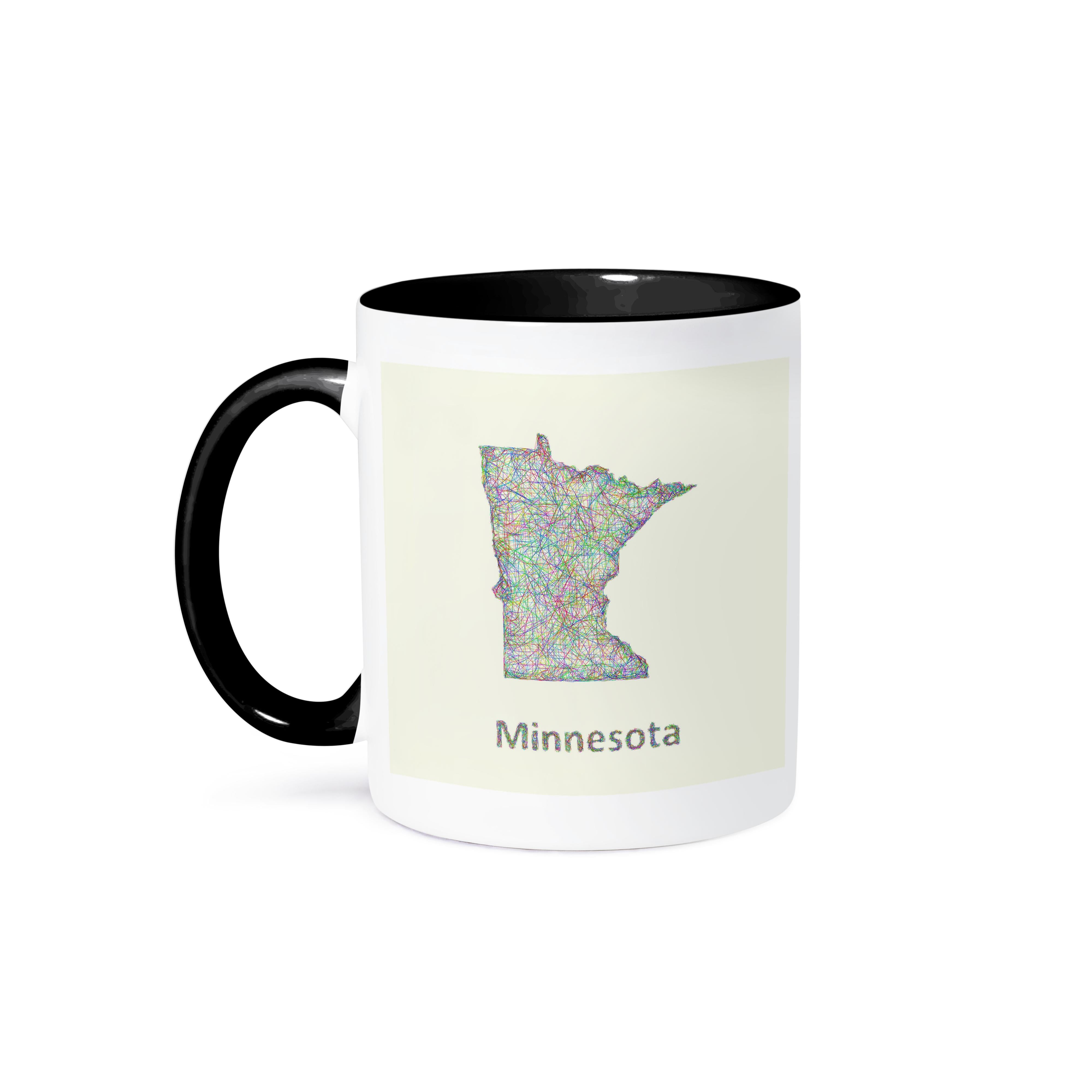 3drose, Minnesota State Map - Colorful Line Art Graphic Design, 11oz ...