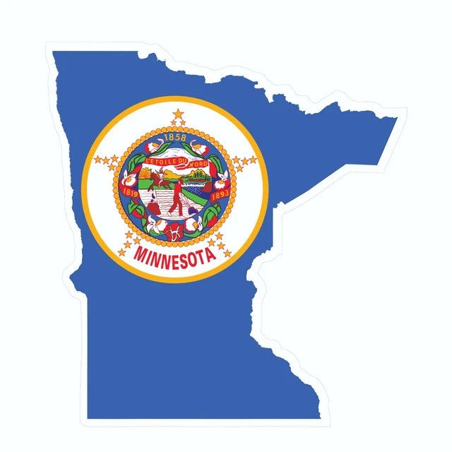 Minnesota State Map Outline With Flag Sticker, Vacation Sticker Phone ...