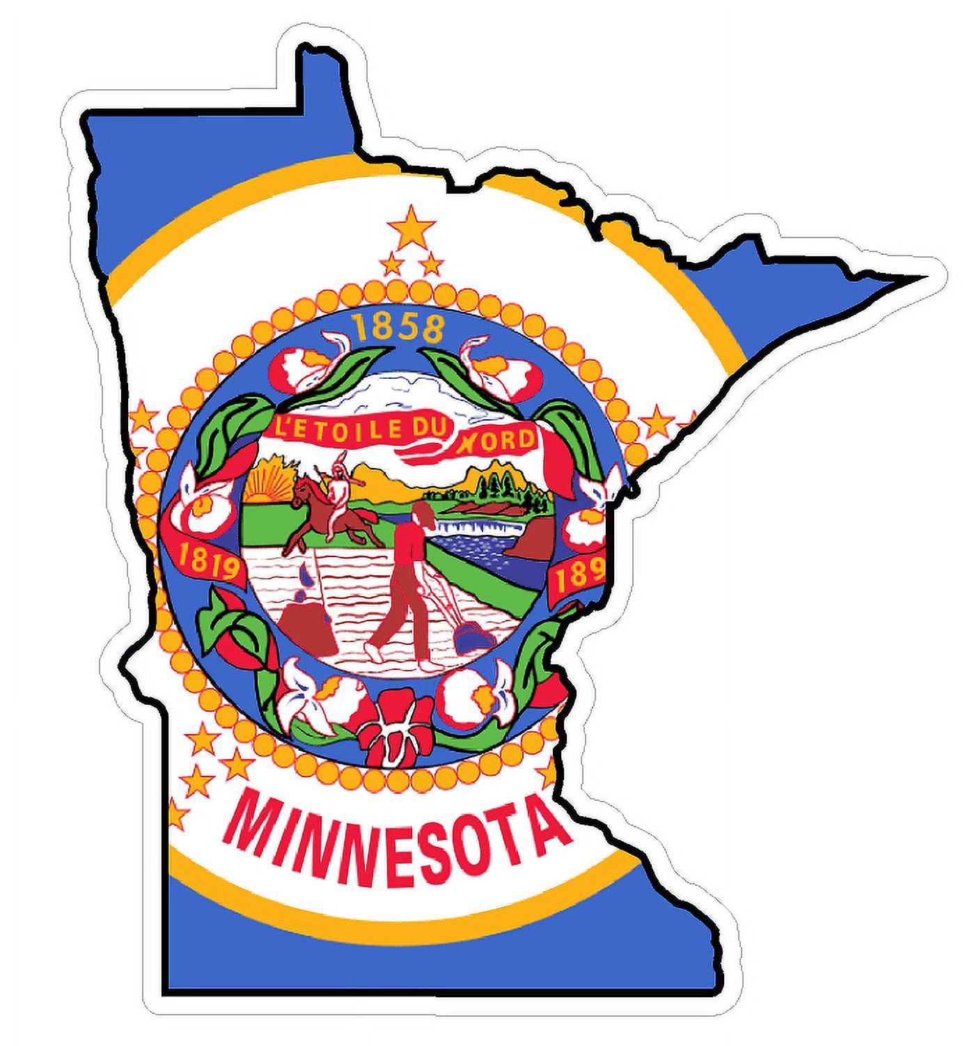 Minnesota State (Q24) Shape Flag Vinyl Decal Sticker Car/Truck Laptop ...