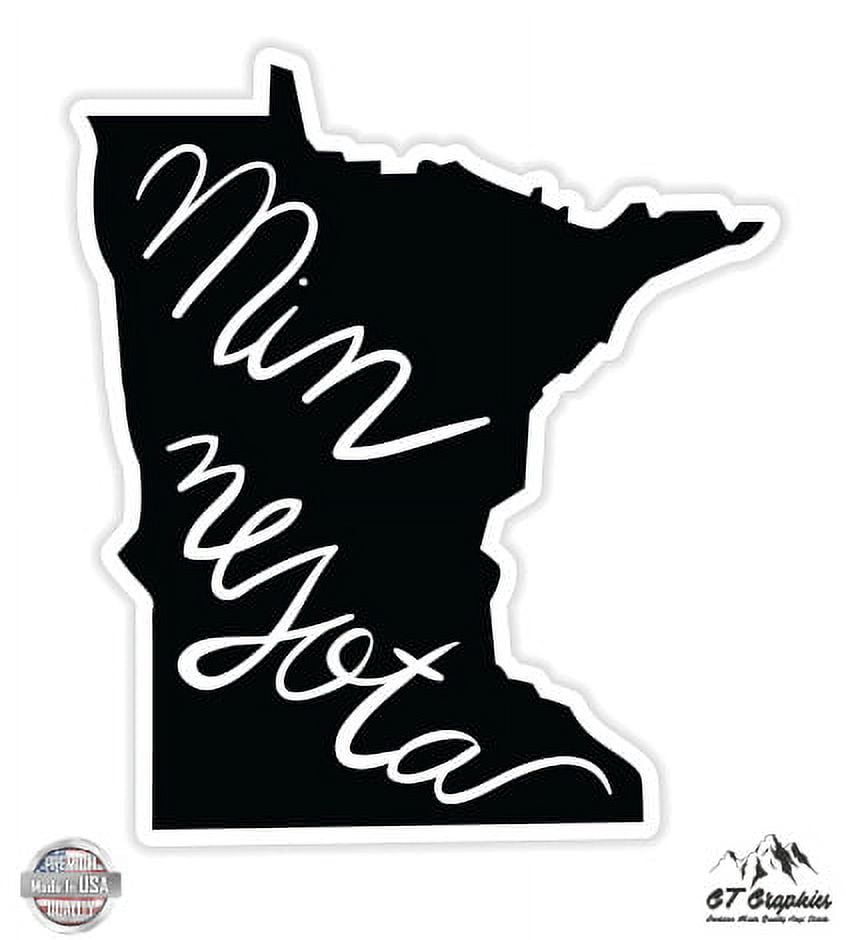 Minnesota State Shape - 3" Vinyl Sticker - For Car Laptop I-Pad Phone ...