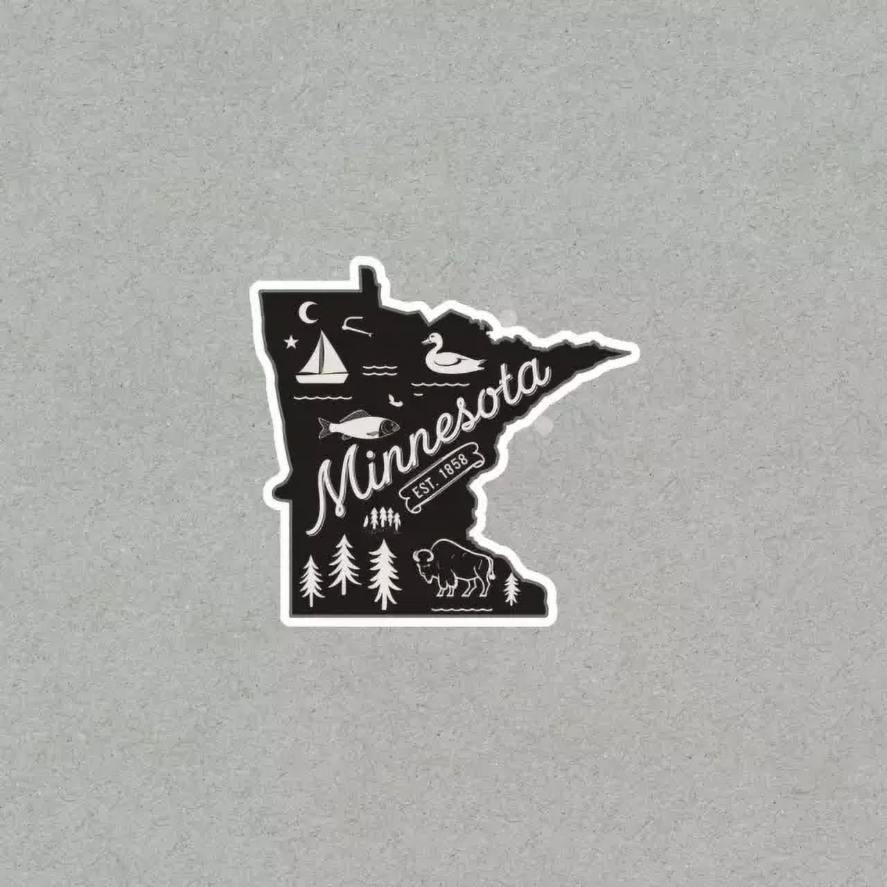 Minnesota State Sticker - Outdoor Adventure Mn Decal With Nature ...