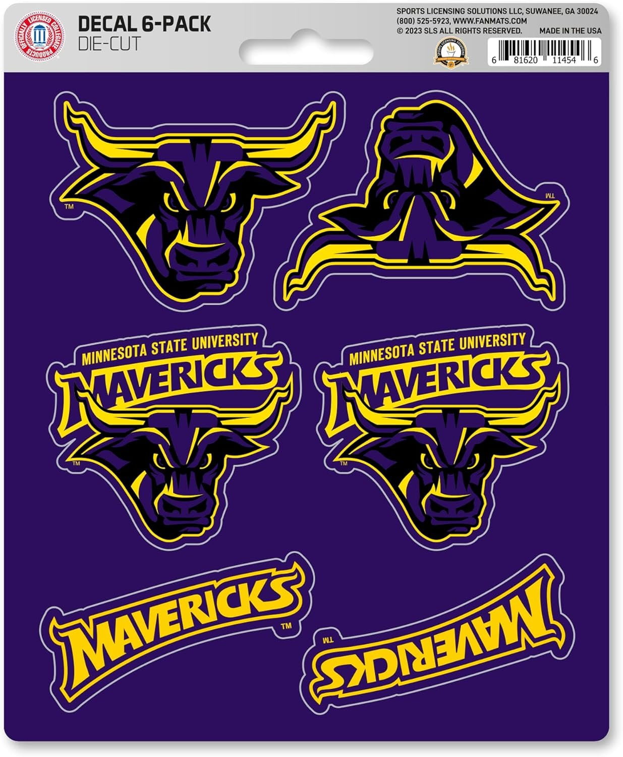 Minnesota State University Mankato Mavericks 6-Piece Decal Sticker Set ...