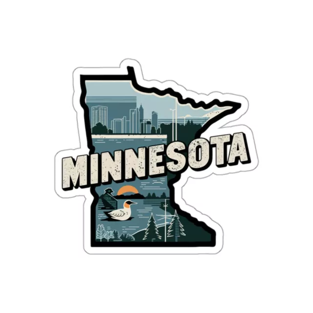 Minnesota State Vinyl Stickers Outline Aesthetic Design United States ...