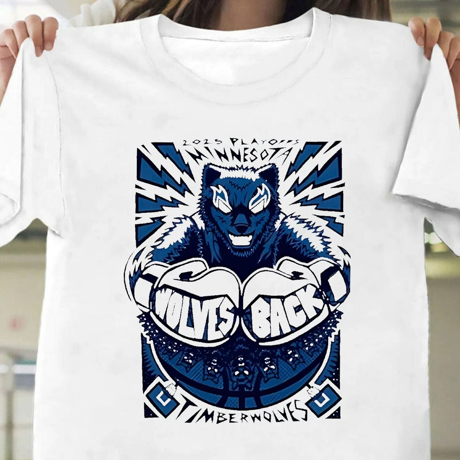 Minnesota T.imberwolves 2025 Playoffs Wolves Back Boxing Mascot Game 2 ...