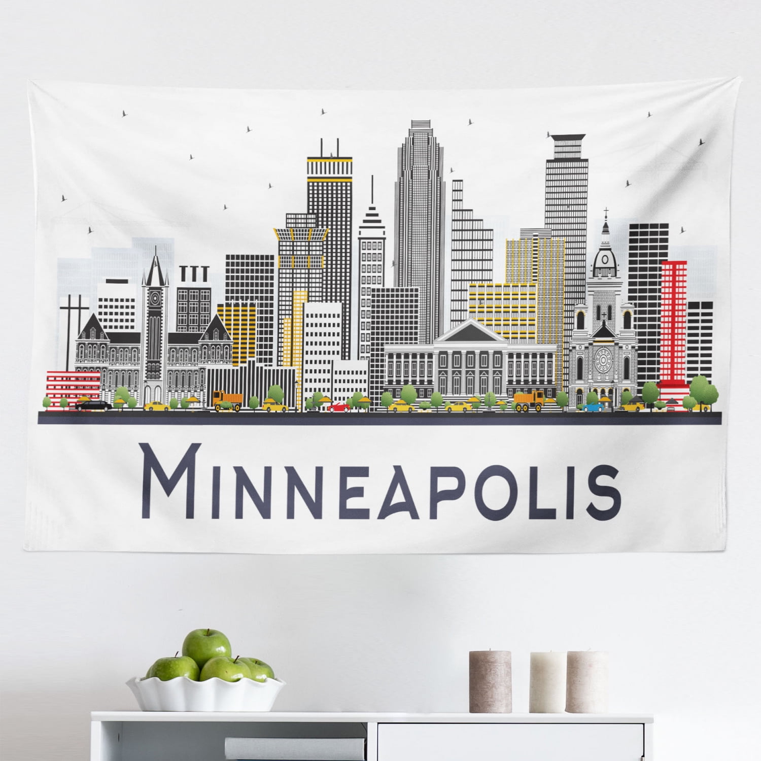 Minnesota Tapestry, Greetings from Minnesota Lettering with Endemic ...