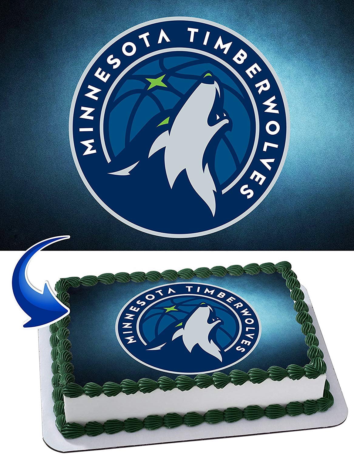 Minnesota Timberwolves - Edible Cake Topper - 11.7 x 17.5 Inches 1/2 ...