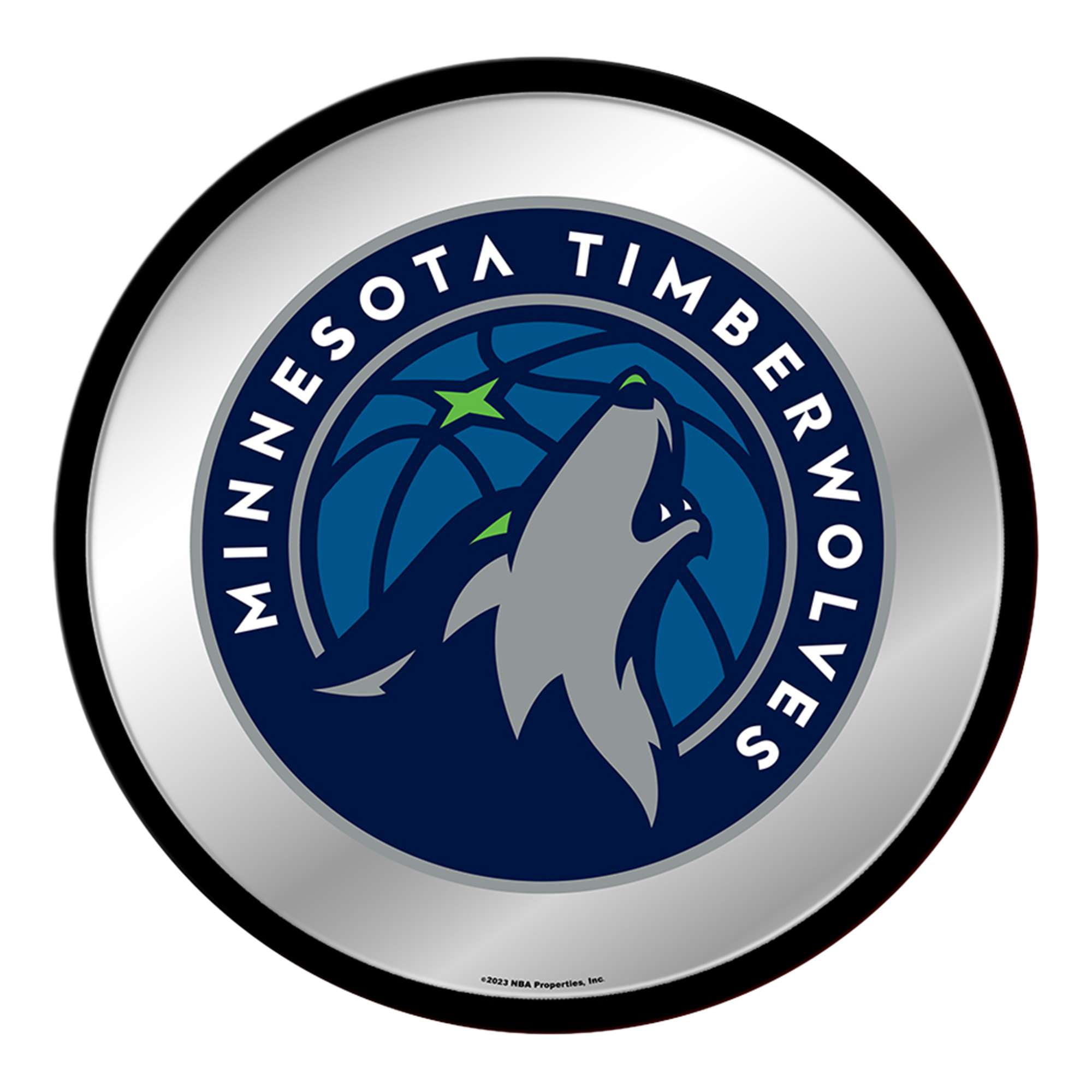 Minnesota Timberwolves 17.5" Modern Disc Mirrored Wall Sign - Walmart.com