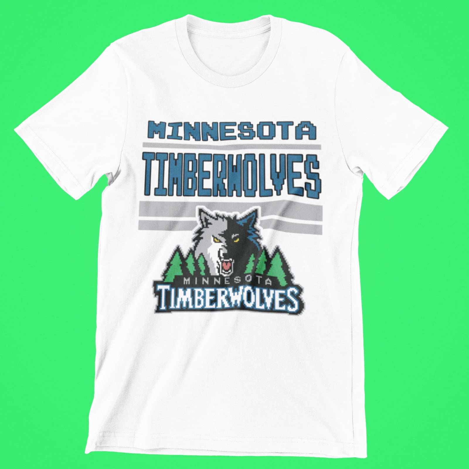 Minnesota Timberwolves Throwback Retro Vintage Pixel Art 8 Bit Graphic ...