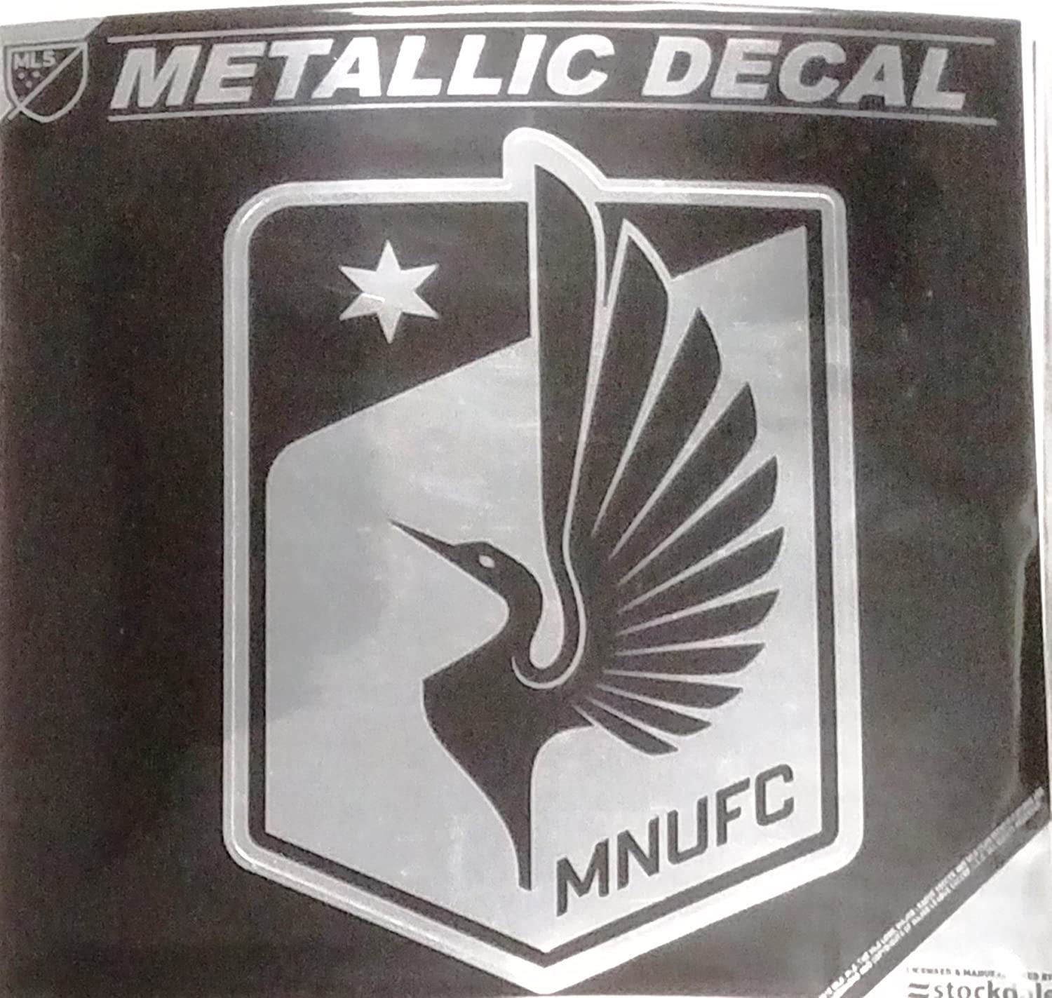 Minnesota United 6 Inch Decal Sticker, Metallic Chrome Shimmer Design ...