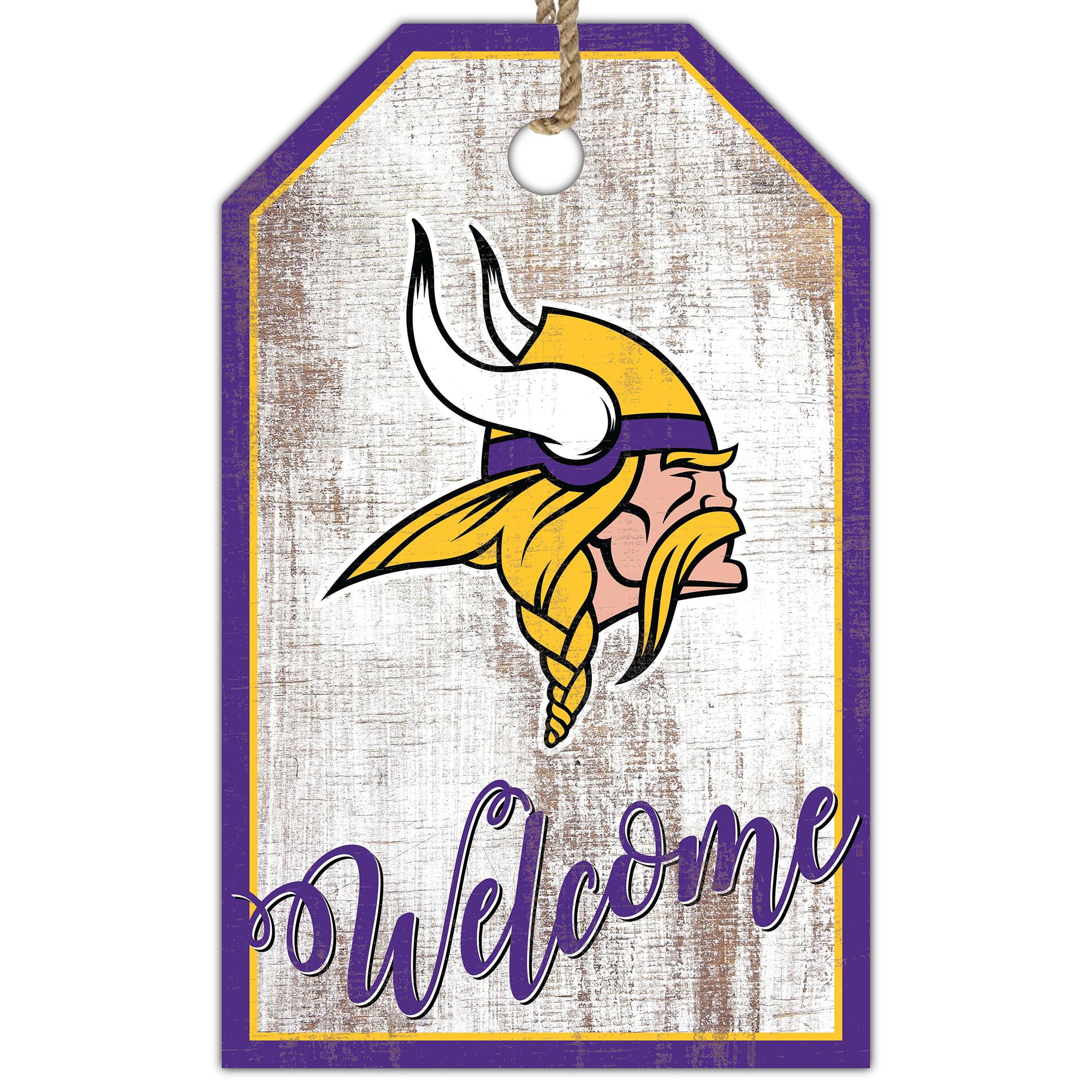 Minnesota Vikings 11'' x 19'' Welcome Team Tag Sign - Walmart.com