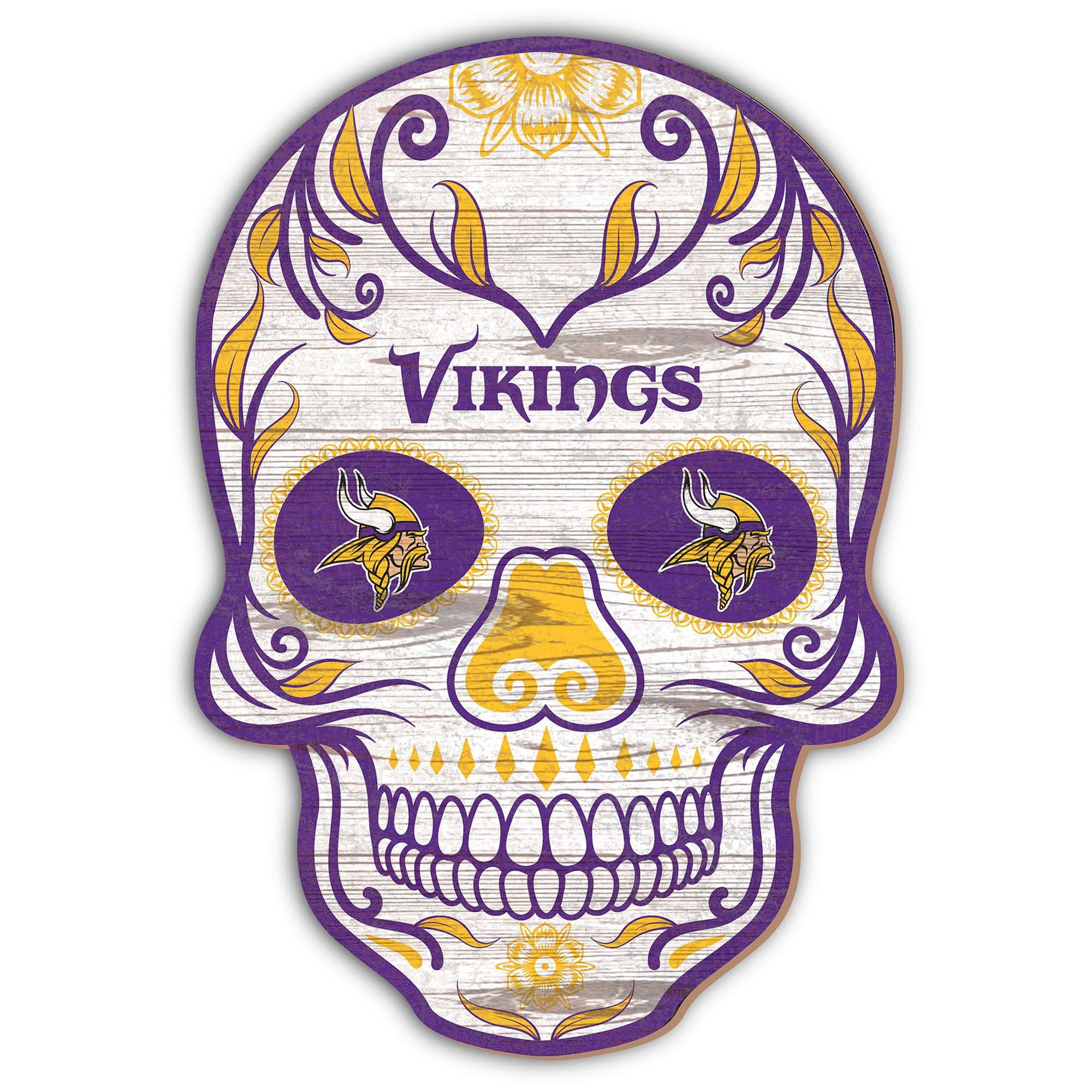 Minnesota Vikings 12'' Sugar Skull Sign - Walmart.com