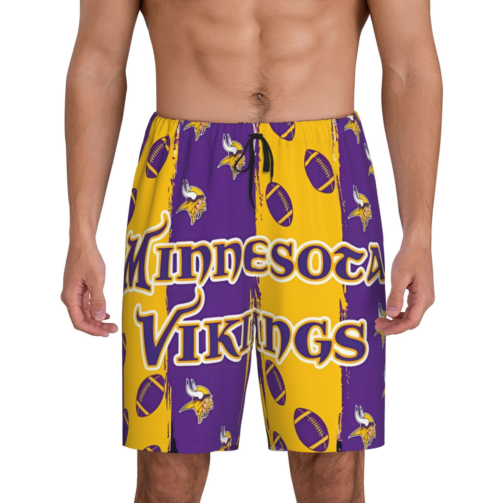 Vikings Men's Short Pajama Pants Sports Short Football Team Logo Sleeve ...