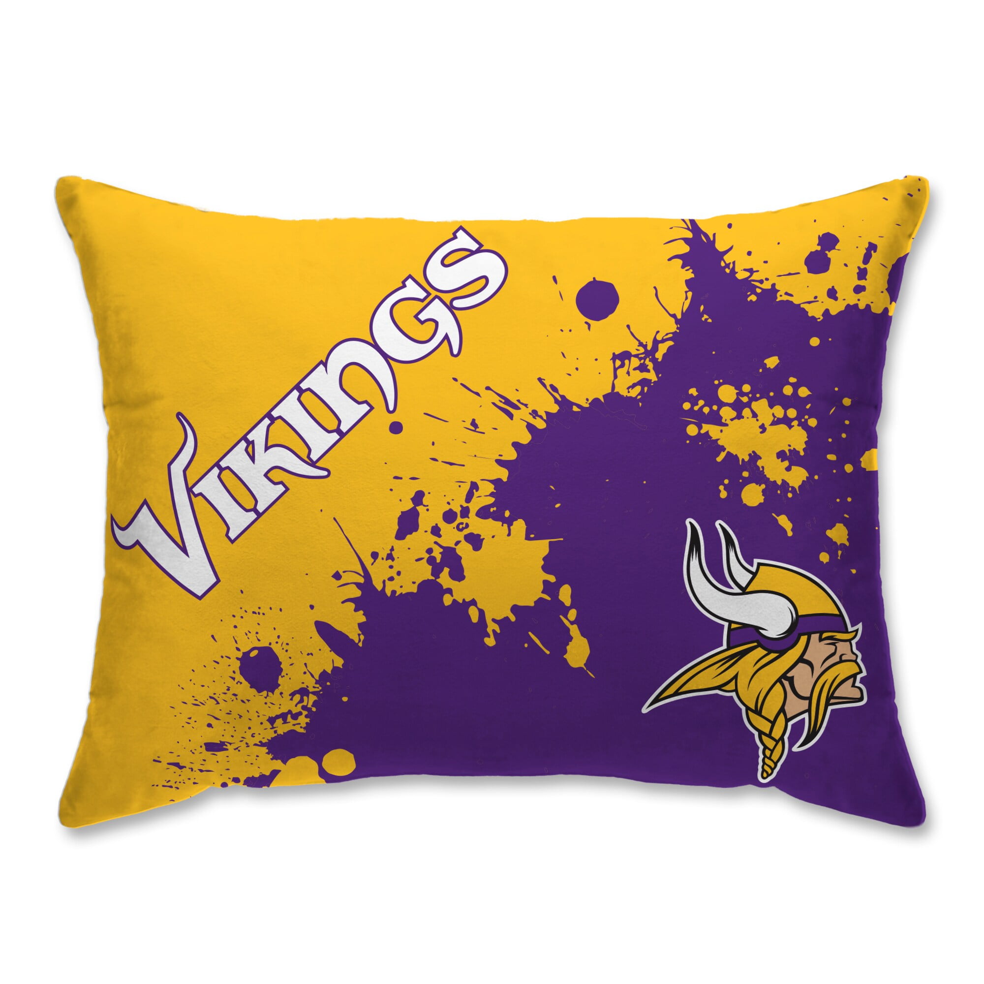 Minnesota Vikings Splatter Plush Bed Pillow - Purple - Walmart.com