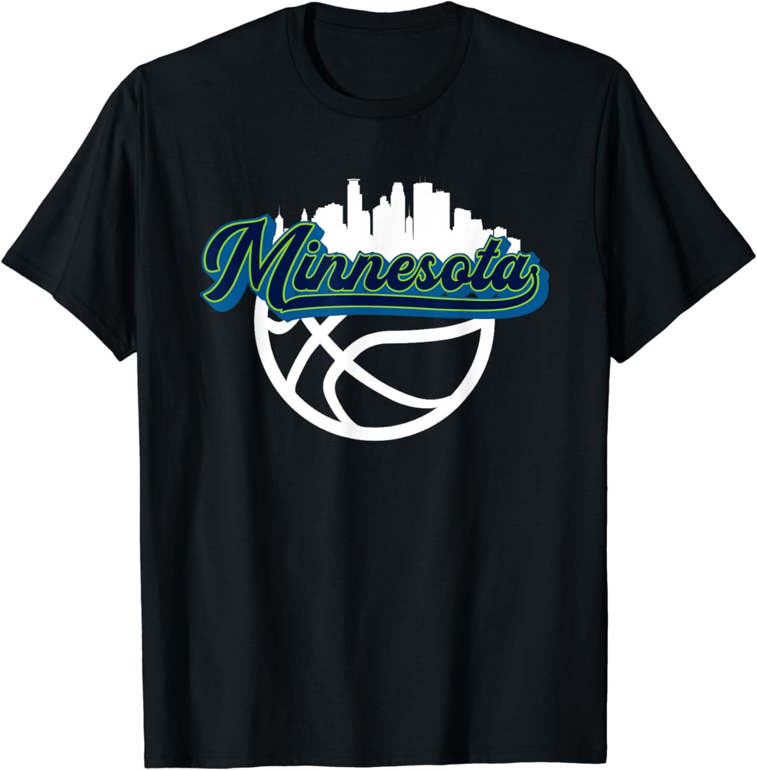 Minnesota Vintage Basketball Script City Skyline Fan T-Shirt - Walmart.com