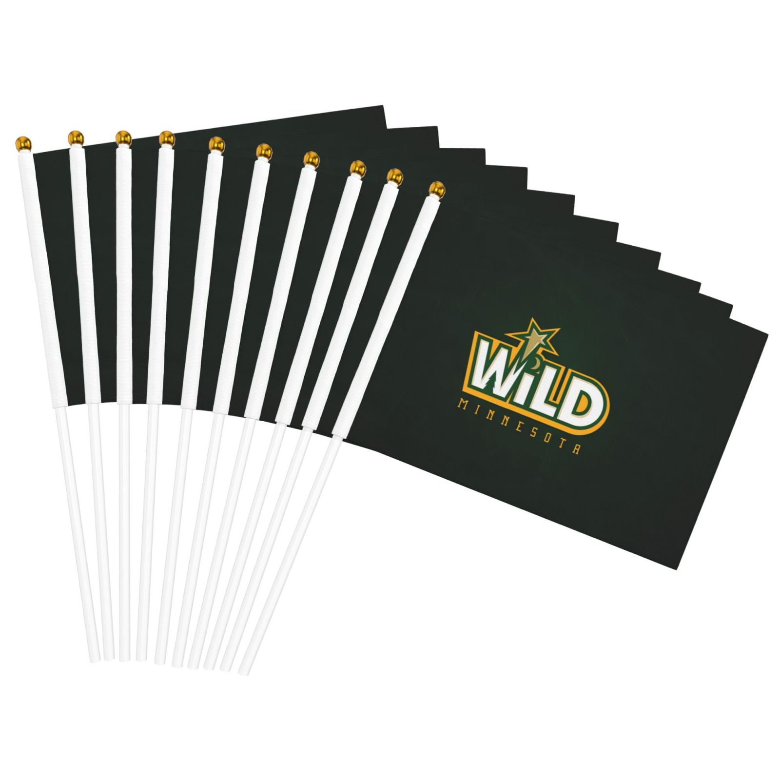 Minnesota_Wild Hockey Team Bulk Cheer Flag Set, 5.5x8.2 Inch Hand Waved ...