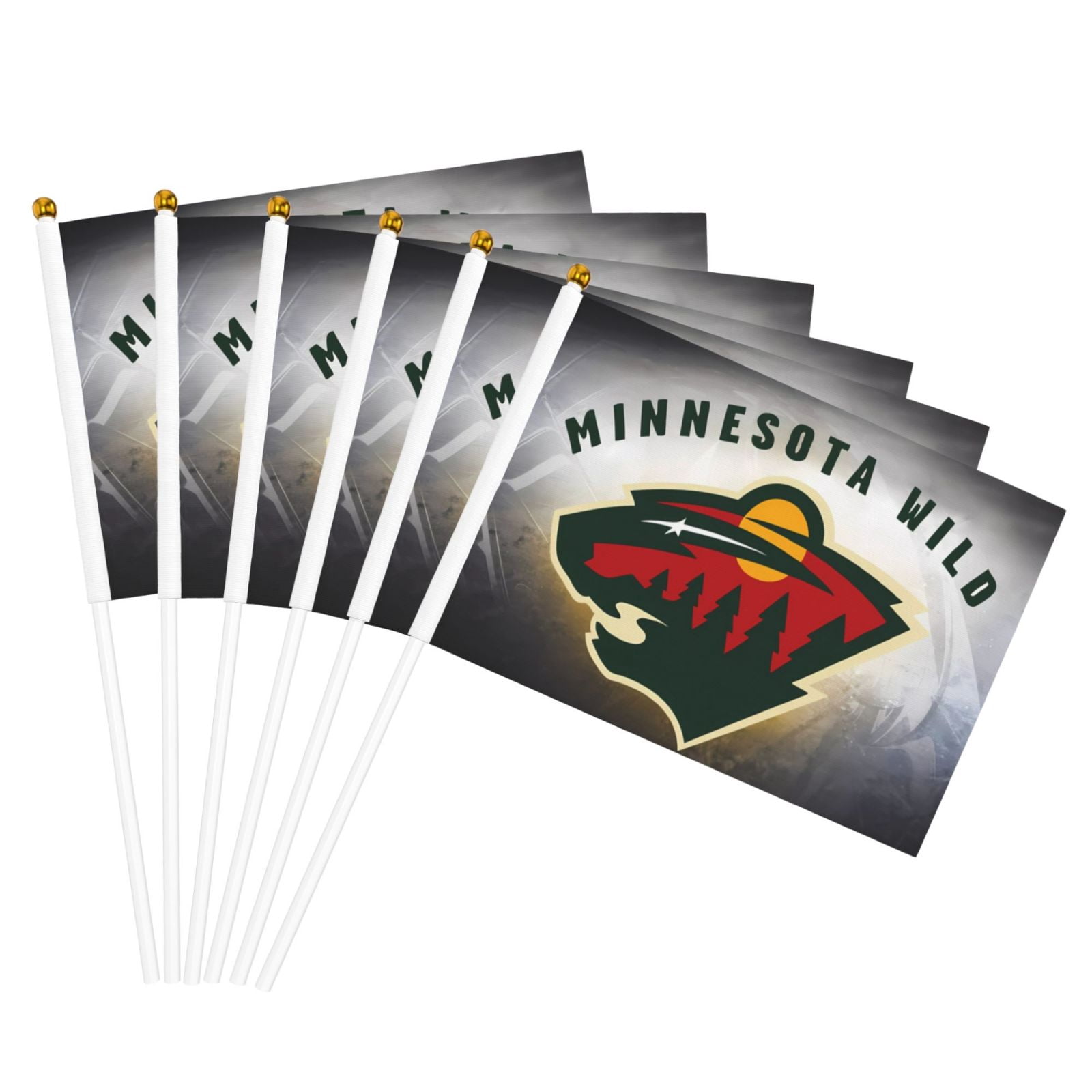 Minnesota_Wild Hockey Team Bulk Cheer Flag Set, 5.5x8.2 Inch Hand Waved ...