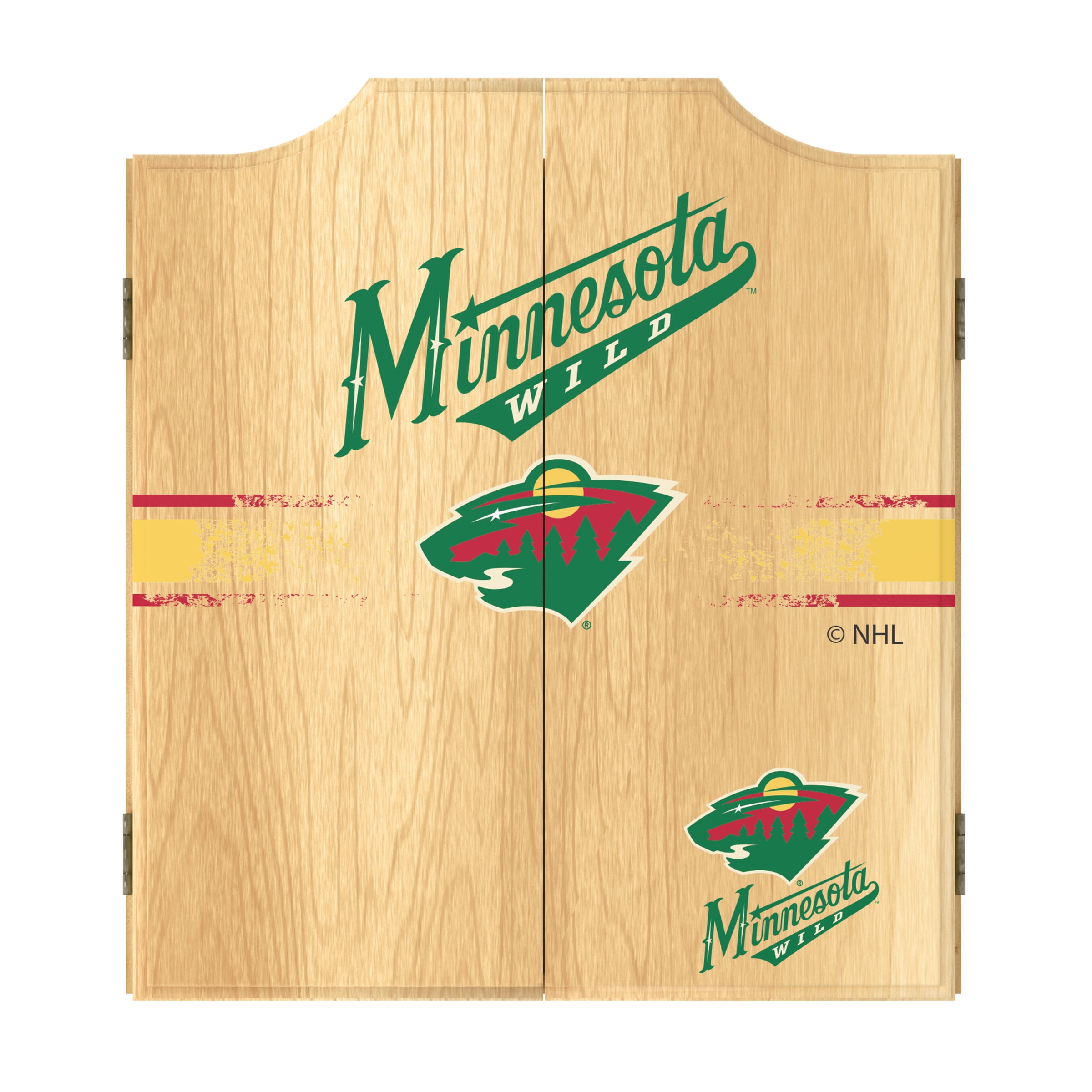 Trademark Gameroom Minnesota Wild Dart Board Cabinet Set with 6 Steel ...