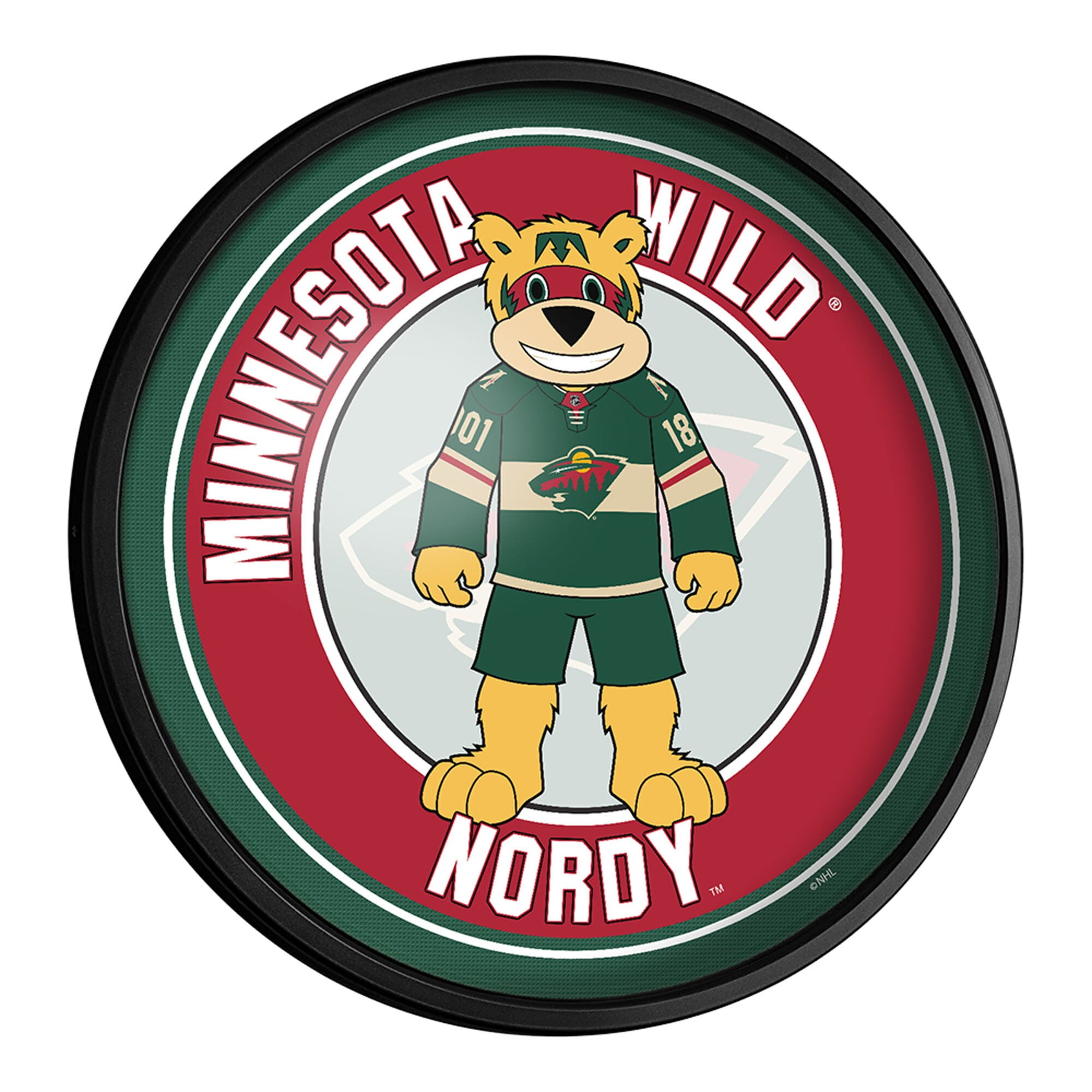 Minnesota Wild Mascot 18'' Round Slimline Illuminated Wall Sign ...