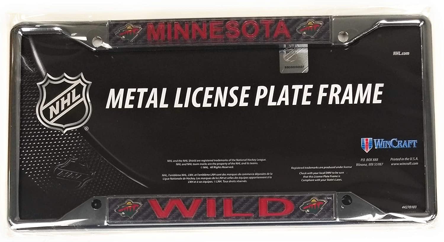 Minnesota Wild Metal License Plate Frame Chrome Tag Cover, Laser ...
