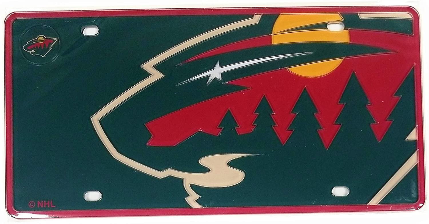 Minnesota Wild Premium Laser Cut Tag License Plate, Mega Logo, Mirrored ...