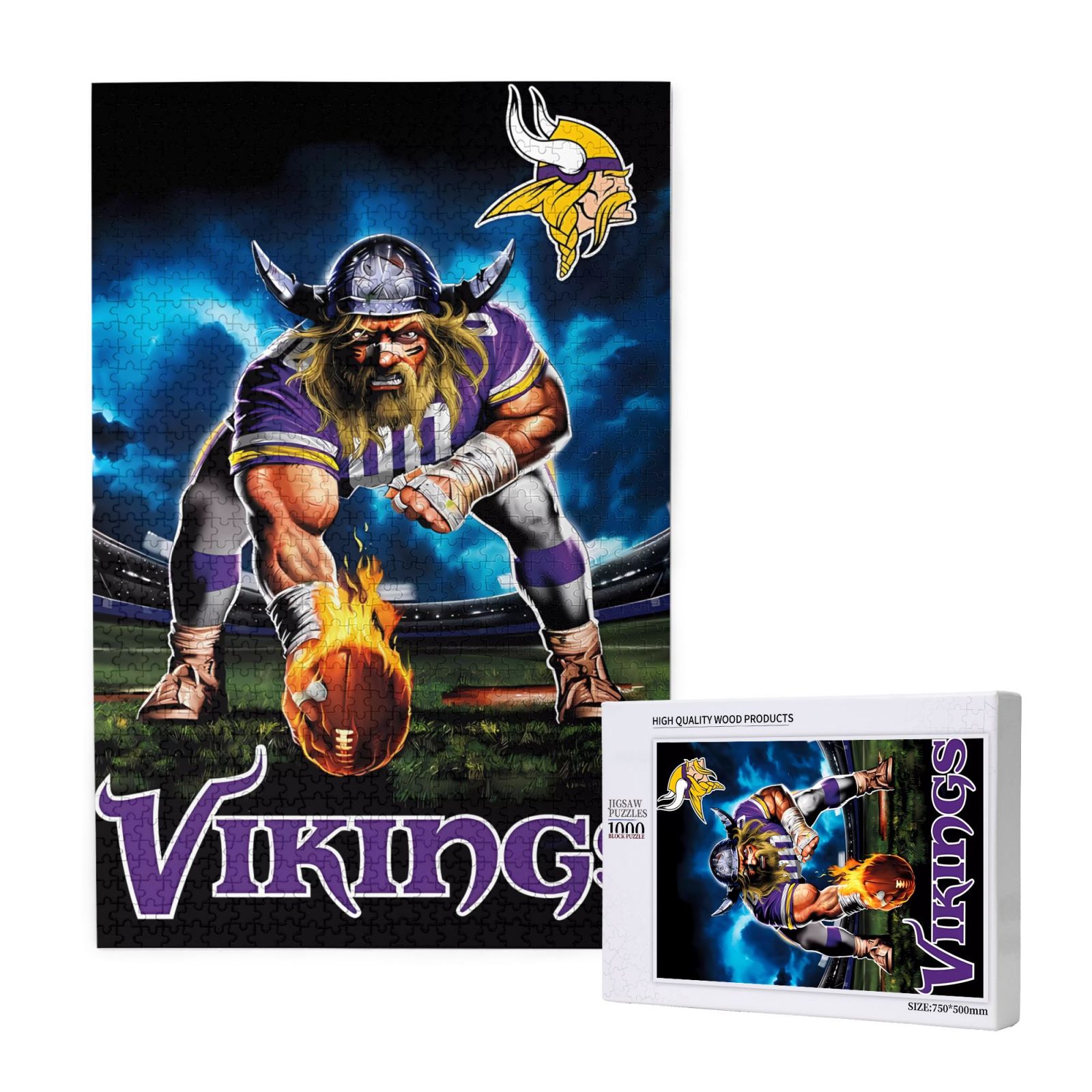 Minnesota Wooden Jigsaw Puzzle (Colorful Box) 1000 Pieces, Football ...