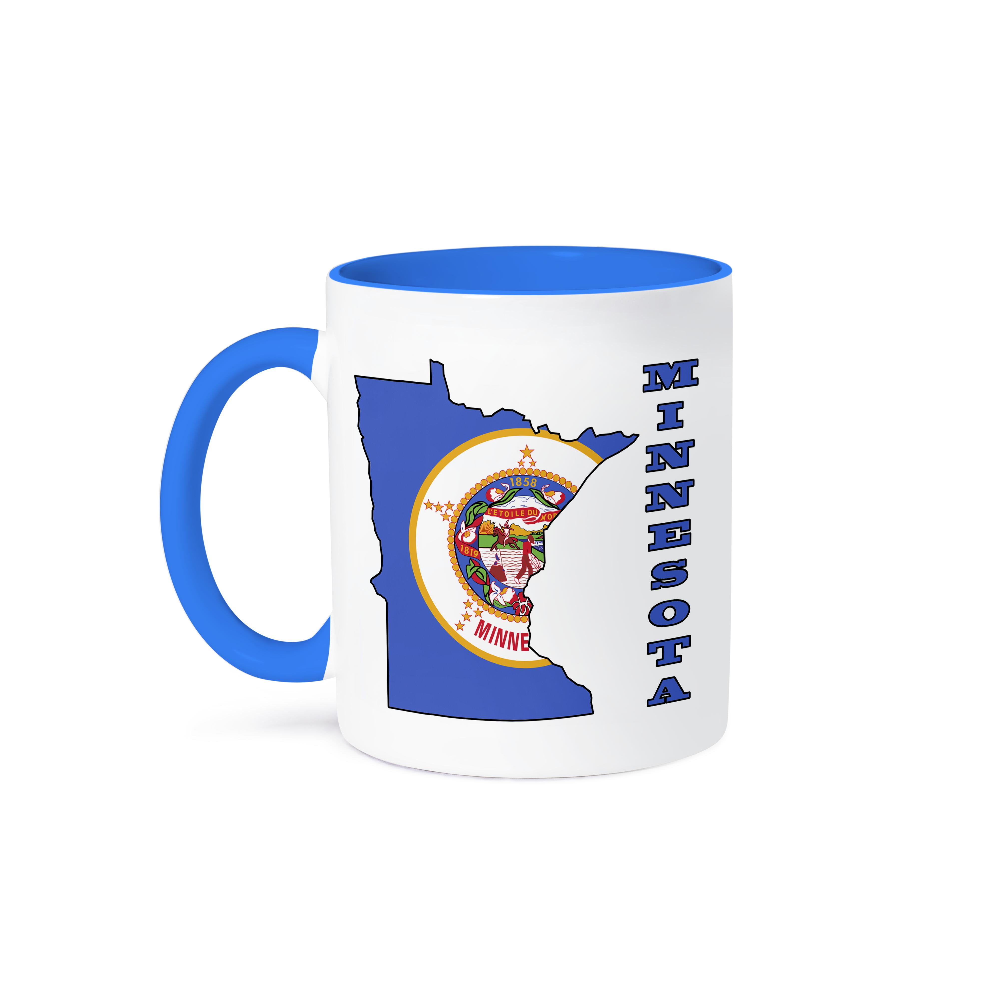 3dRose, Minnesota state flag in the outline map and letters for ...