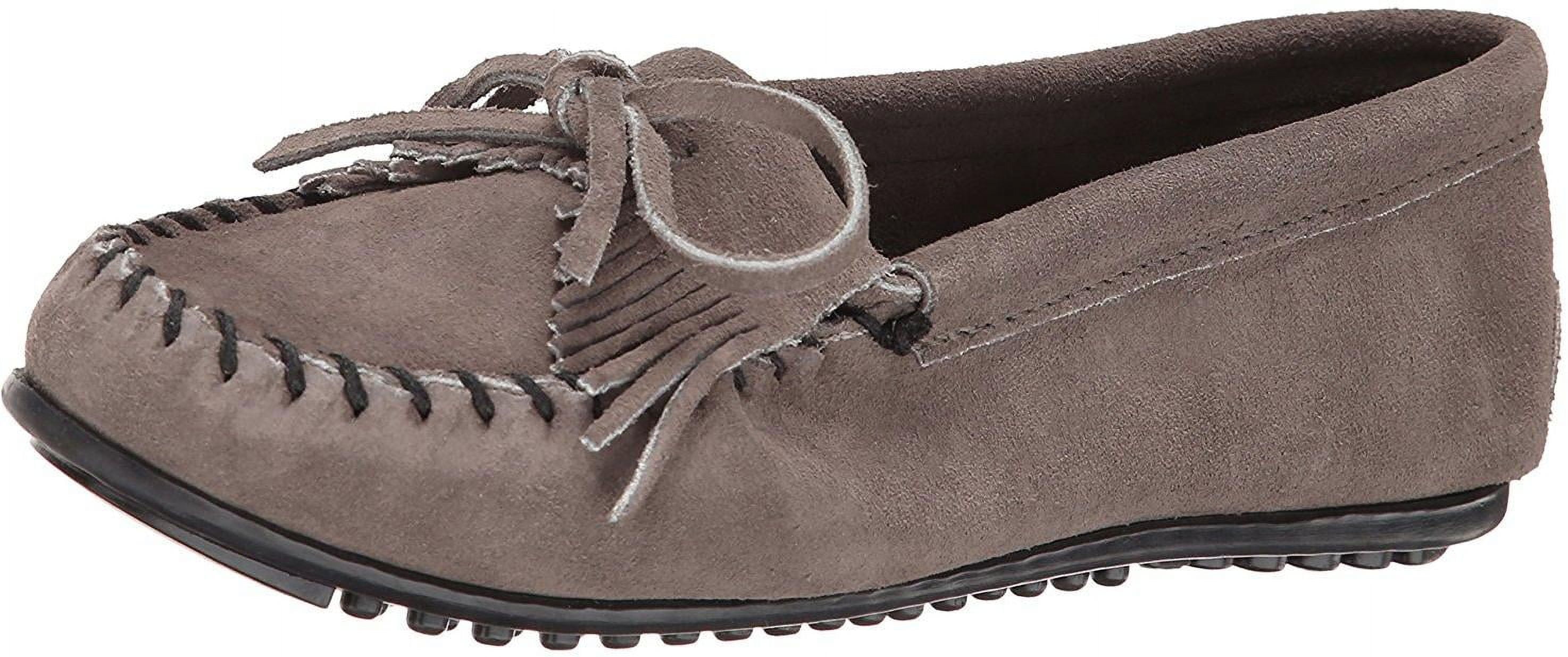 Minnetonka Womens Kilty Soft Sole Leather Moccasin Shoe, Gray - Size 8 ...