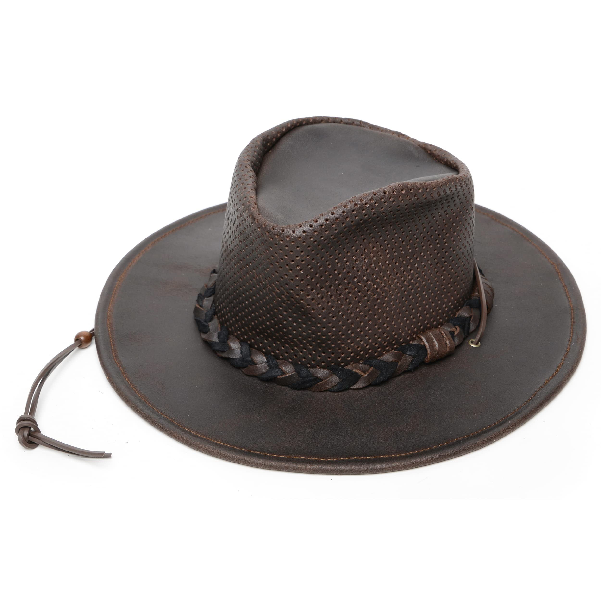 Minnetonka Men's 9533 - Fold Up Outback Hat L Dark Brown - Walmart.com