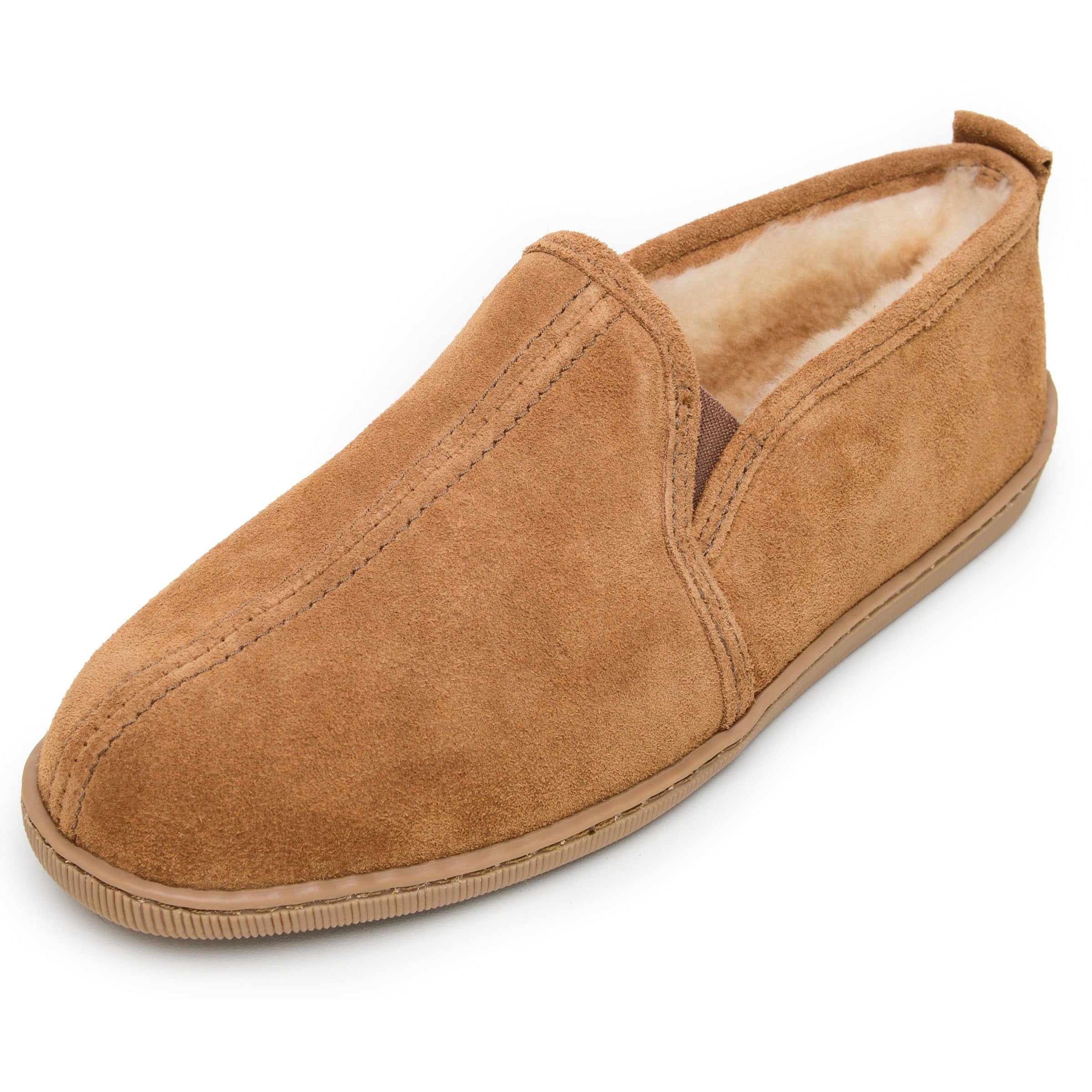 Minnetonka Men's Twin Gore Sheepskin Slipper, 10 M Golden Tan - Walmart.com