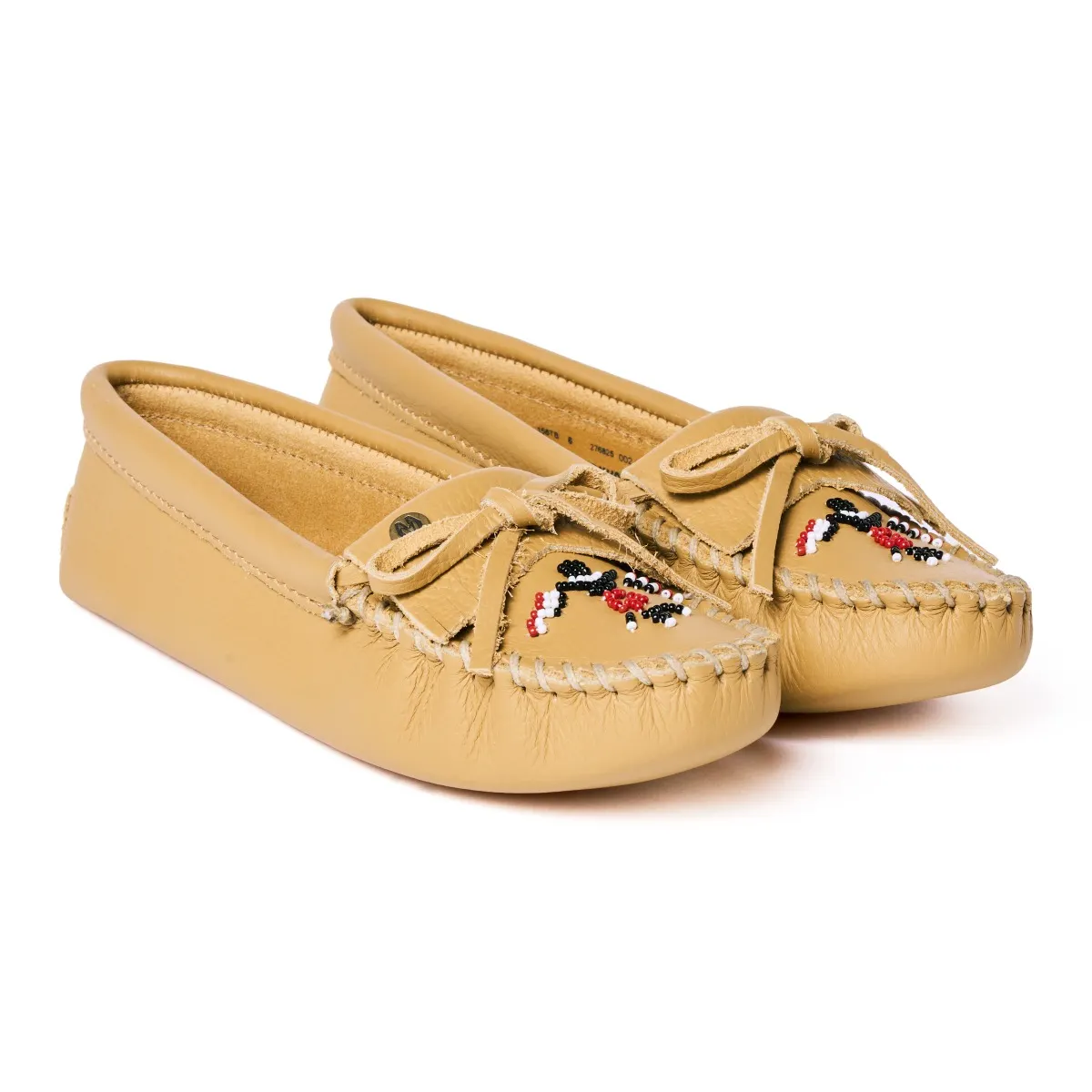 Minnetonka Women's Thunderbird Animikii Soft Leather Sole, Natural ...