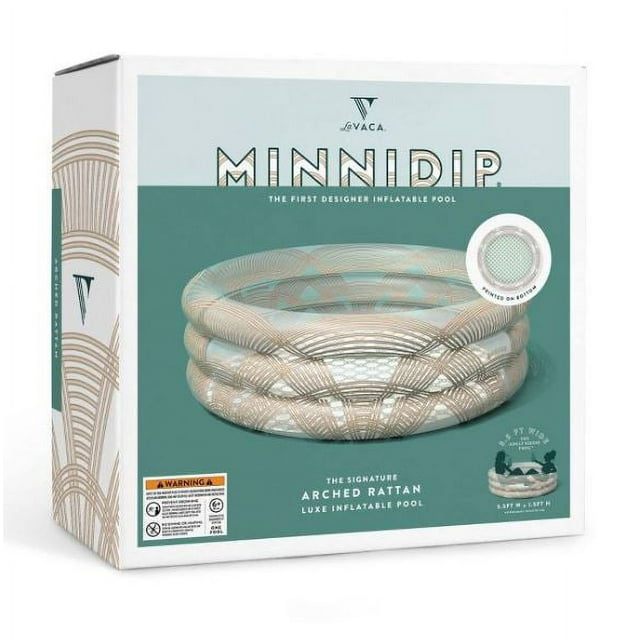 Minnidip Luxe Inflatable Pool - Arched Rattan, Mini Swim & Play, Seats ...