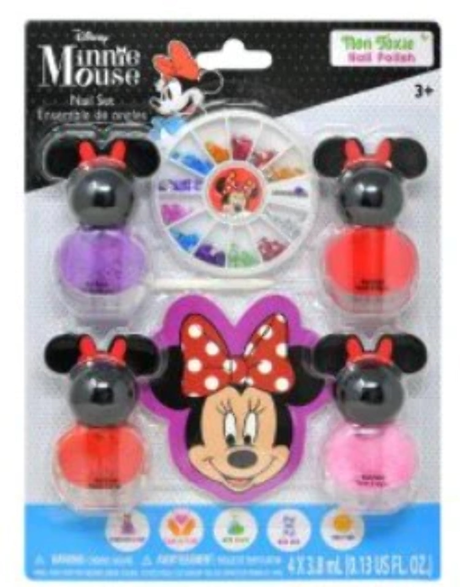 Disney Kids Minnie Mouse 4-Pack Nail Polish Gift Set with Accessories ...