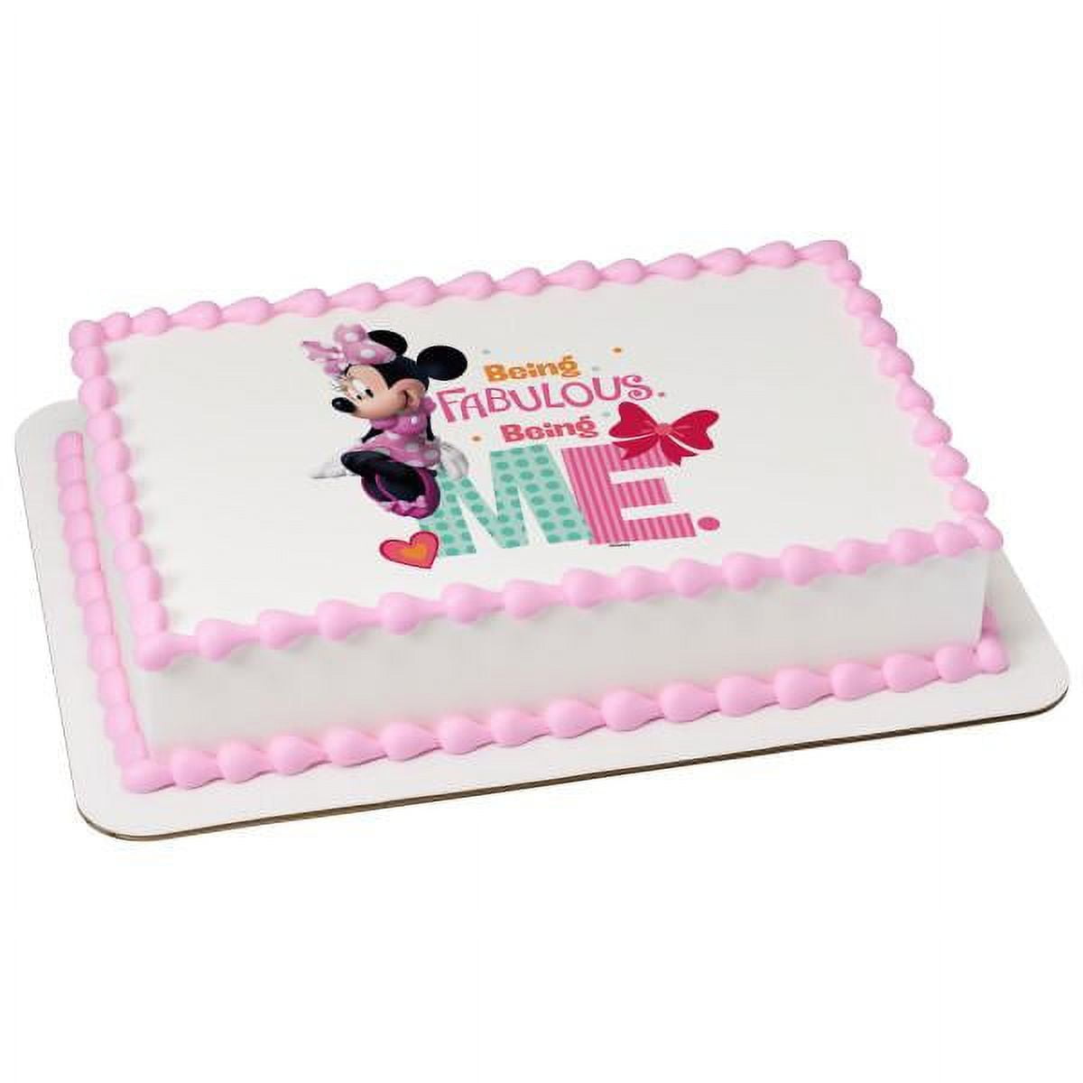 Minnie Being Me Edible Cake Topper Image - Walmart.com