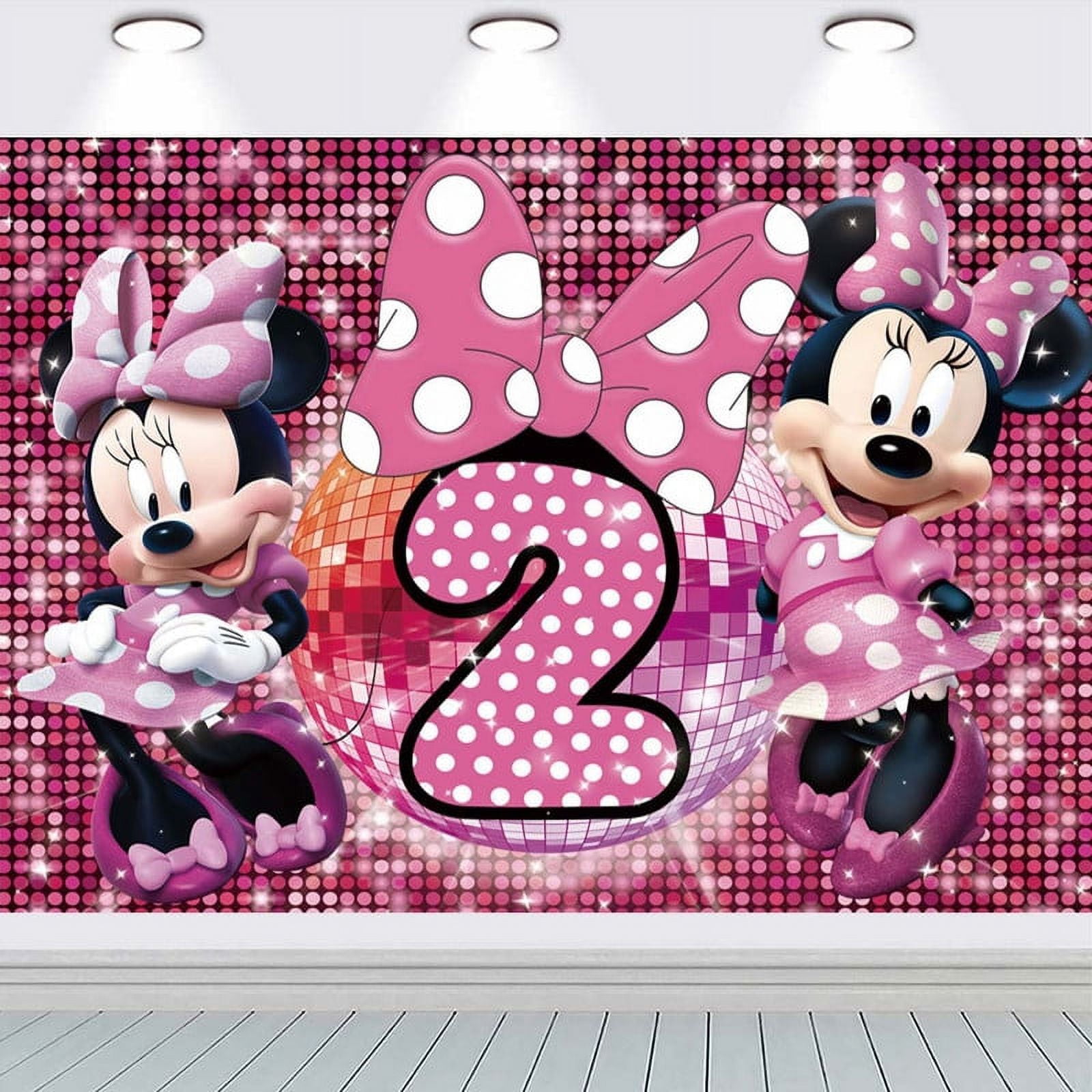 Minnie Birthday Banner Backdrop Background Taspestry Post Wall Decor ...