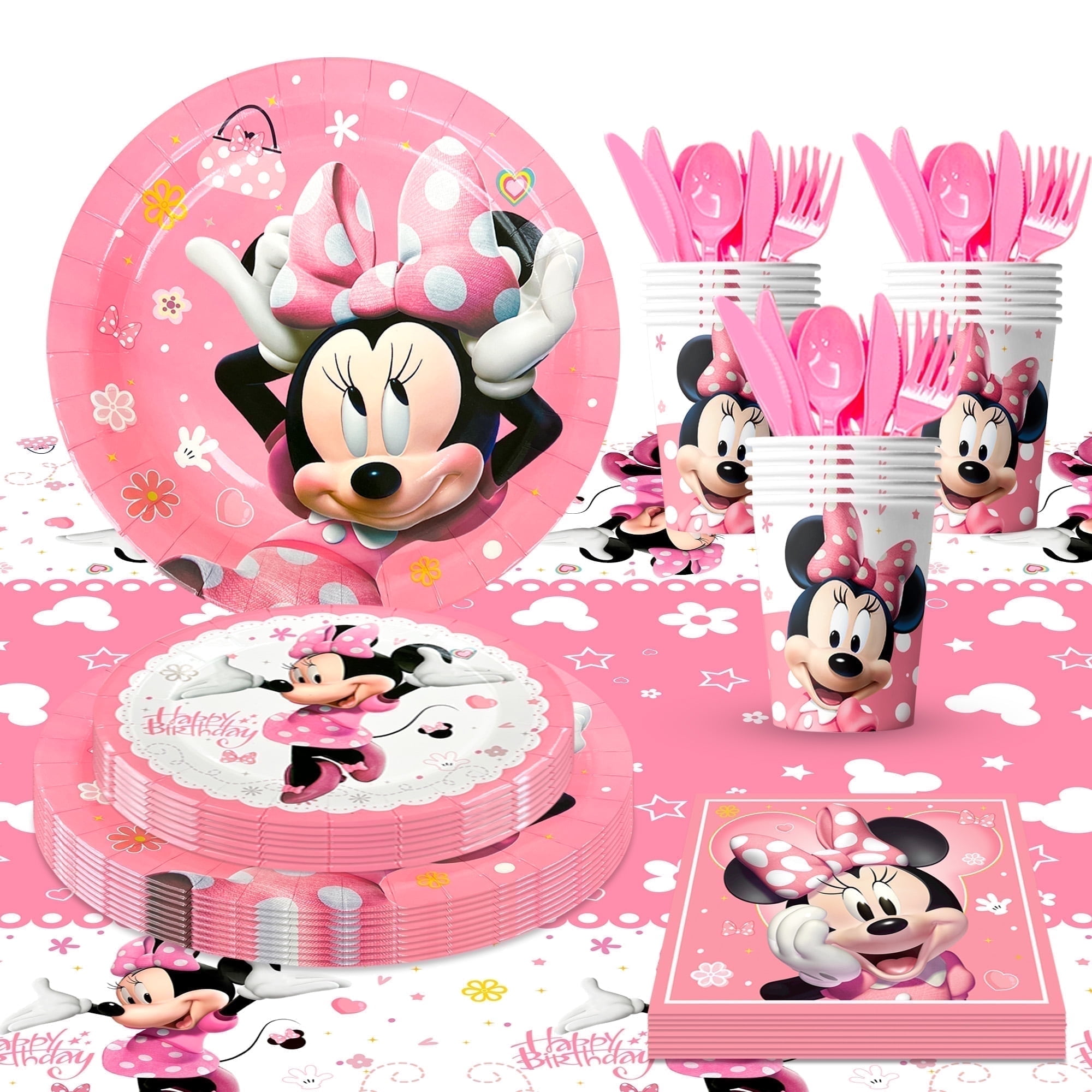 Minnie Birthday Party Supplies,113pcs Minnie Mouse Party Decorations ...