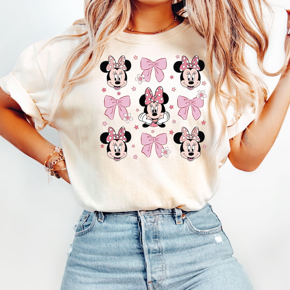 Minnie Bow T-Shirt, Coquette Pink Bow Shirt, Minnie Mouse Shirt, Minnie ...