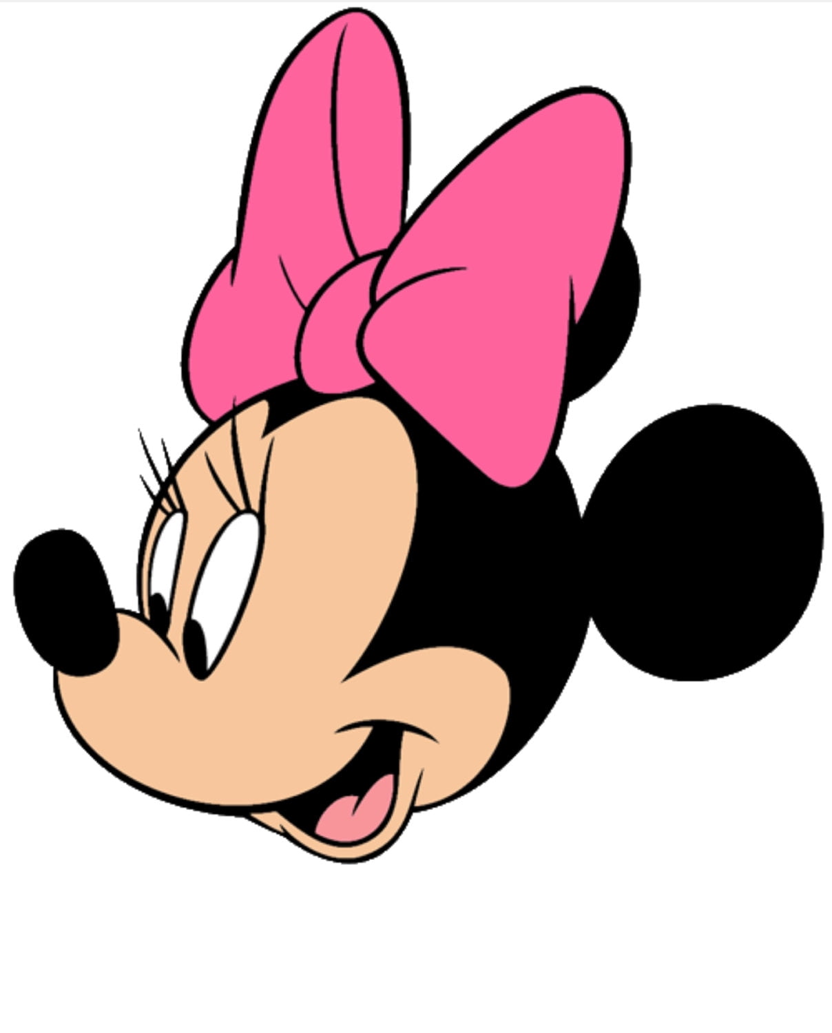 Minnie Face with Pink Bow Cake Topper Edible Image 1/4 Sheet Frosting ...