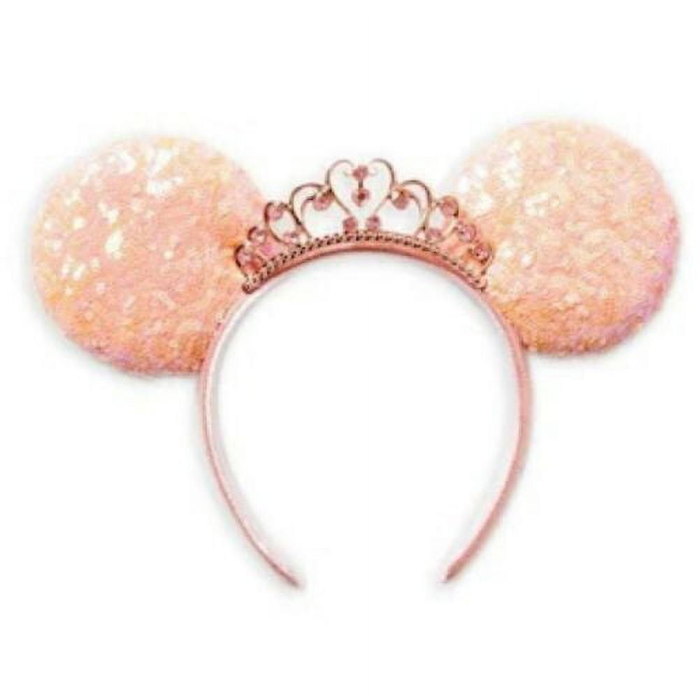 Minnie Headband Pink Sequin Tiara Princess Crown Ears 2021 FromUSA ...