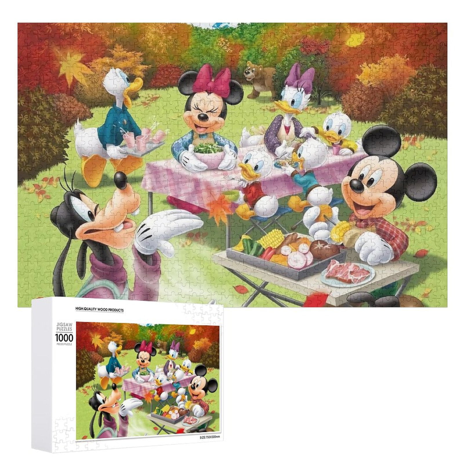 Minnie, M-ickey Mouse, Daisy, Donald, Goofy Picnic Puzzles- 1000 Piece ...
