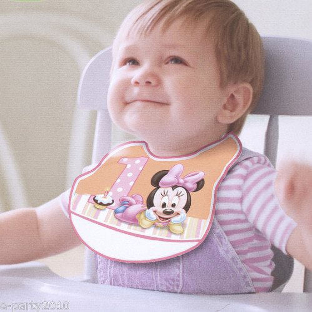 Minnie Mouse 1st Birthday Plastic Bib (1ct) - Walmart.com