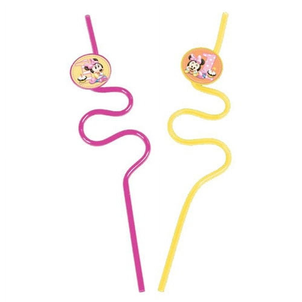 Minnie Mouse 1st Birthday Squiggle Straws / Favors (2ct) - Walmart.com