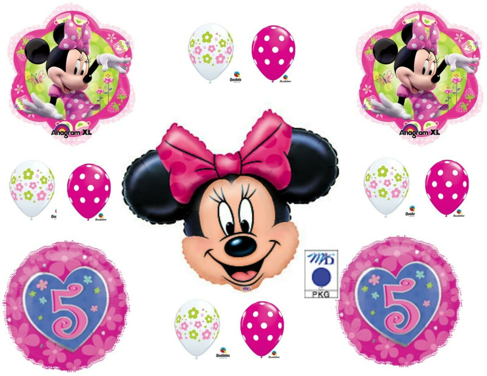 Minnie Mouse 5th Birthday Balloons Decoration Supplies Party Fifth ...