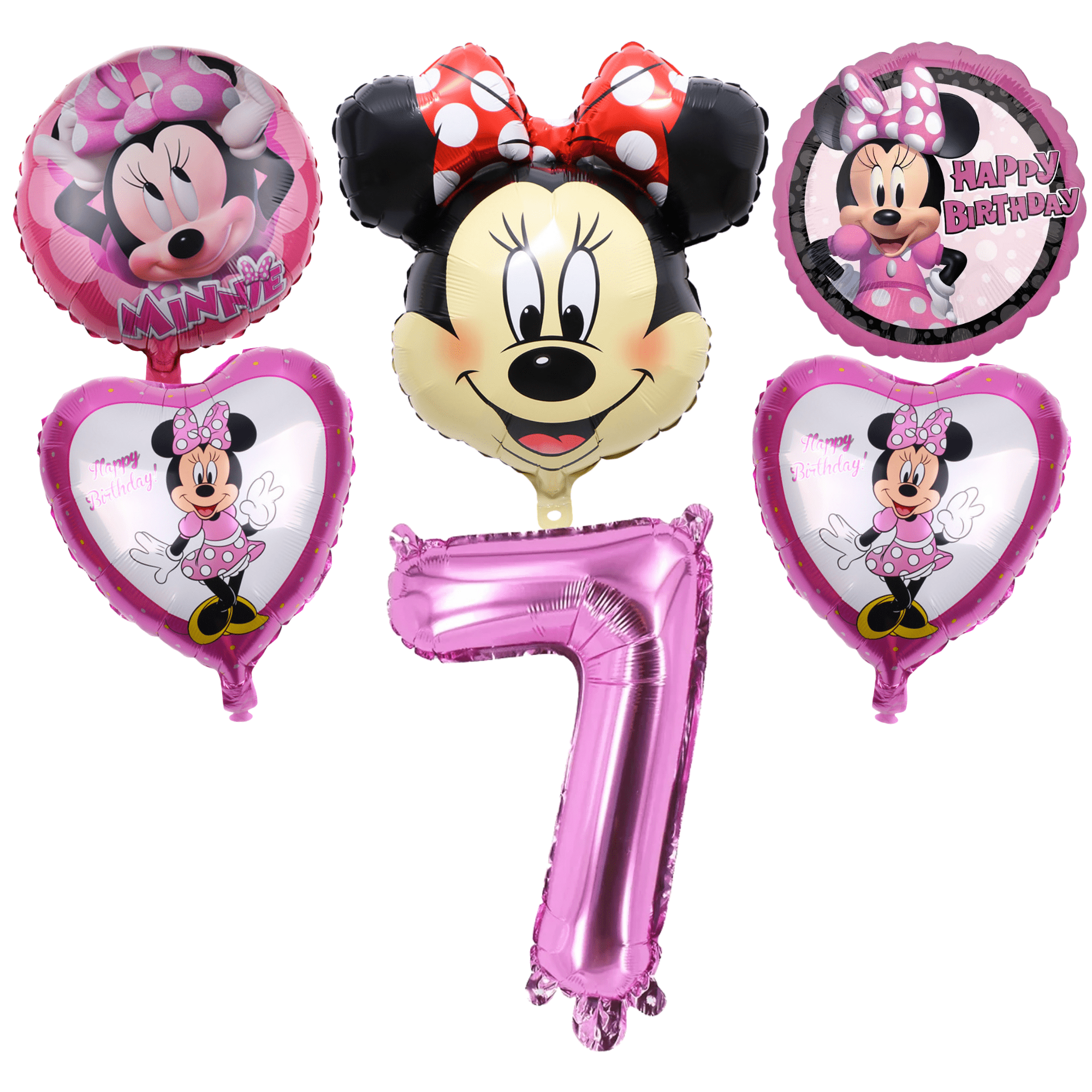 Minnie Mouse 7th Birthday Party Balloons Pink Foil Set balloons ...