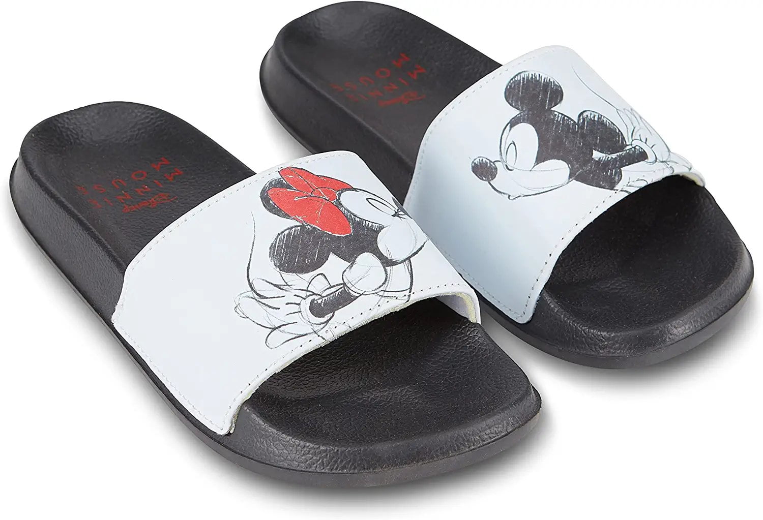 Disney Ladies Minnie and Mickey Slides - Ladies Classic Mickey and ...