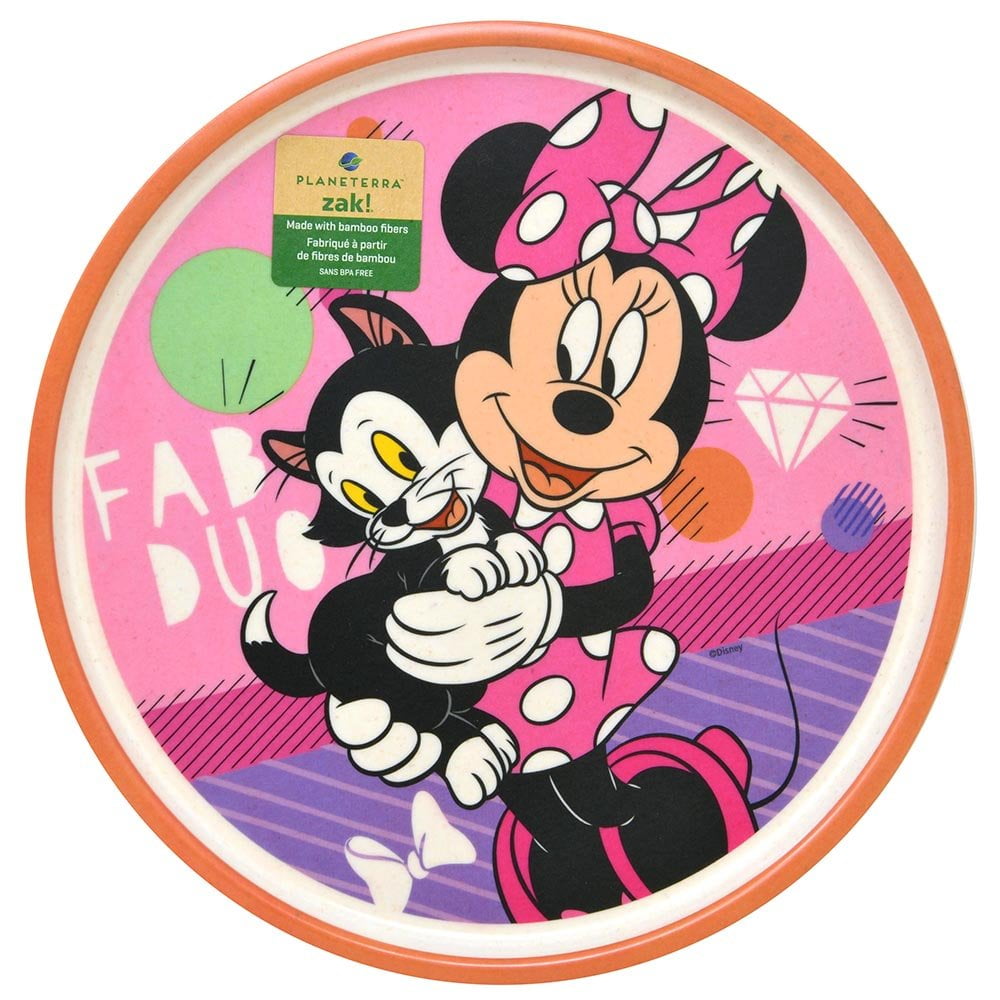 Minnie Mouse 8in Melamine Bamboo Plate With Rim-2 PCS - Walmart.com