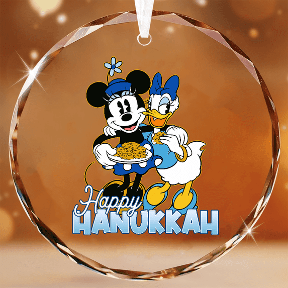 Minnie Mouse And Daisy Duck Ornament Happy Hanukkah Menorah Dreidel ...